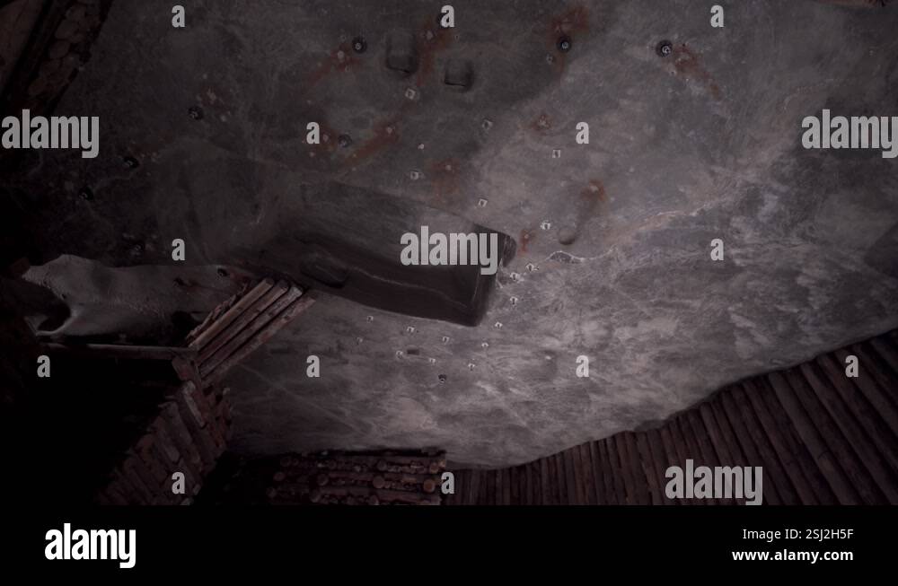Ceiling of Wieliczka Salt Mine with Shadows Dancing on the Surface ...