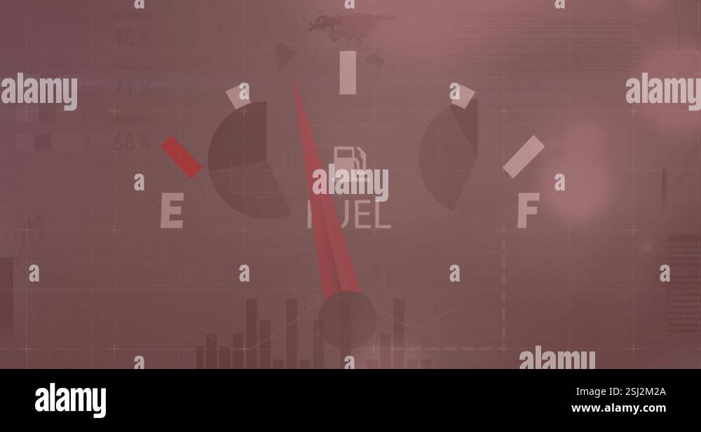Animation of fuel gauge data processing and statistics Stock Video ...