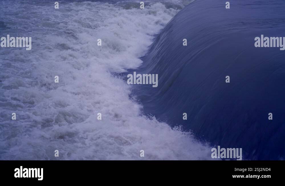 Vivid blue water flowing quickly - Niagara Falls redirect flow for ...
