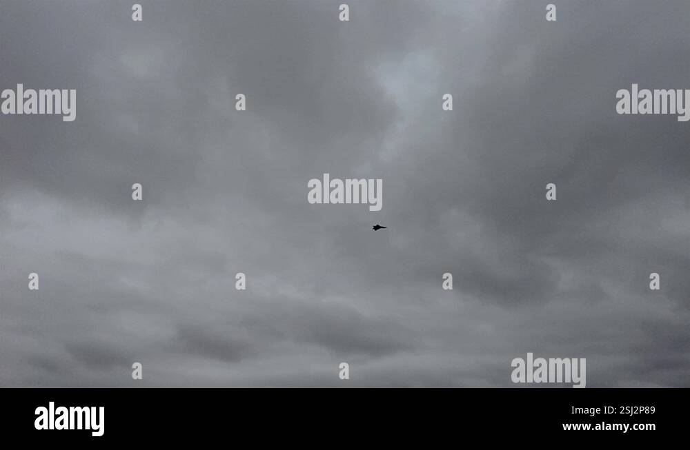 Lockheed Martin F-35 Lightning II Against Overcast Sky - low angle ...