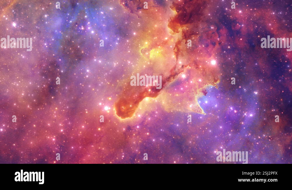 Deep Space Flight Through Stars with Galaxies and Nebulas with Orange ...