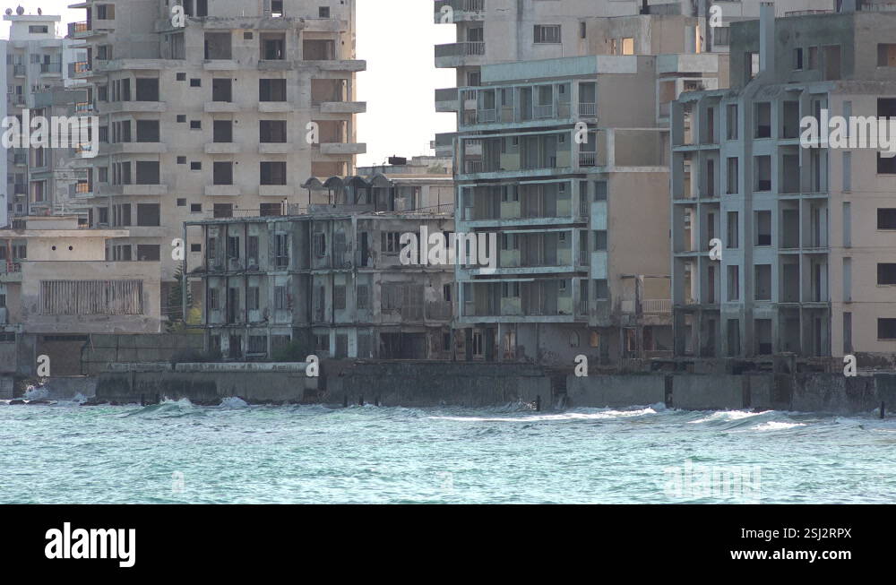 Varosha ghost town seafront, Turkish invasion of Northern Cyprus 1974 ...