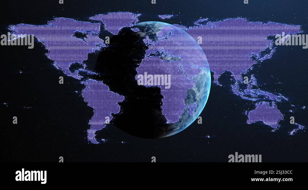 Animation of world map over globe Stock Video Footage - Alamy