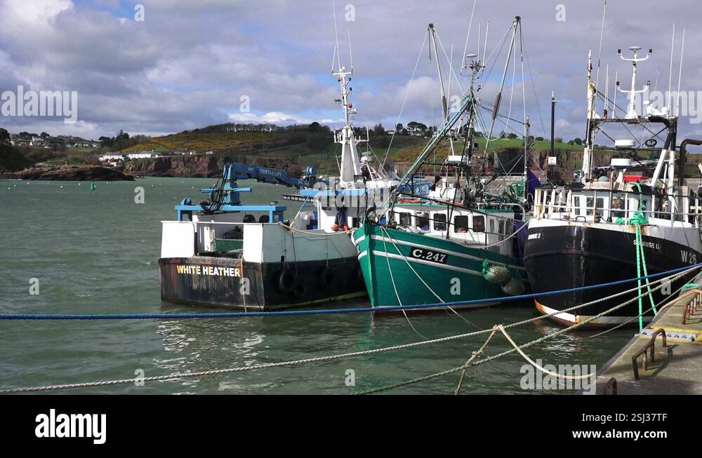 Dunmore East Fishing Harbour Waterford brightly coloured fishing ...
