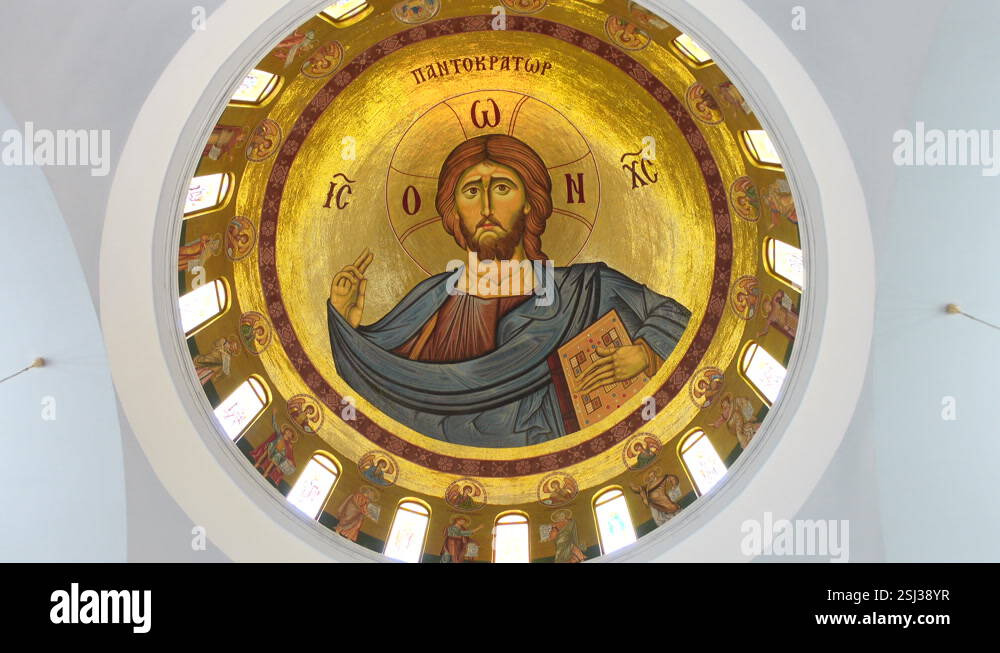 Painting of Jesus Christ in Cathedral of Saint Barnabas in Nicosia ...
