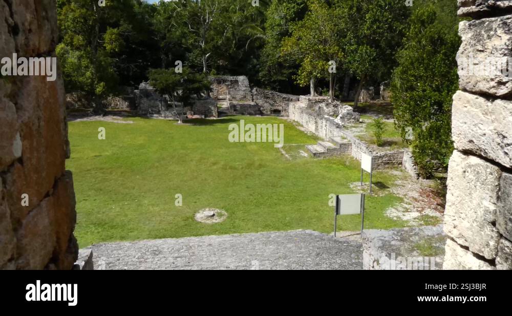 The Palace viewed from the Platform on top of the Acropolis, Kohunlich ...