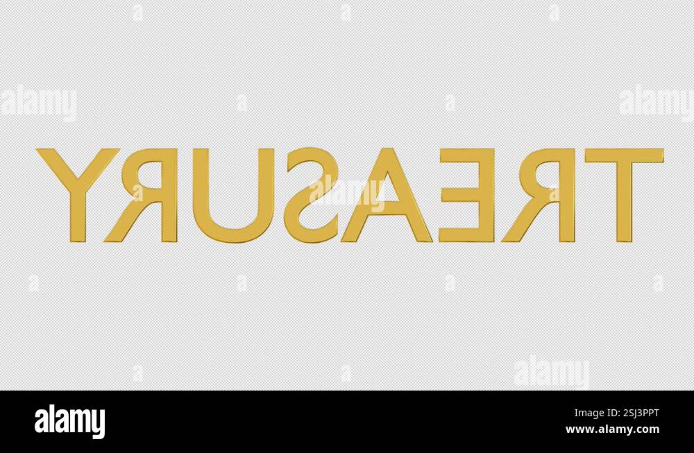 Animated rotating three dimensional golden word Treasury V2 Stock Video ...