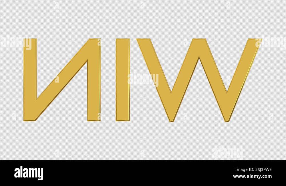 Animated rotating three dimensional golden word Win V2 Stock Video ...