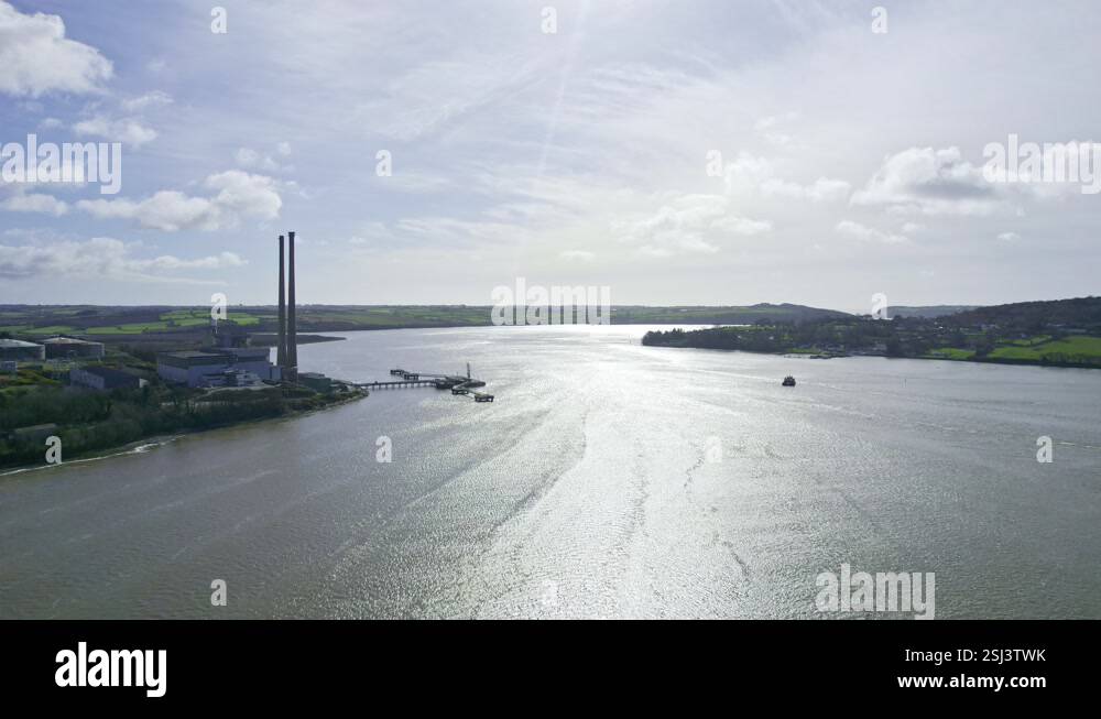 Waterford Estuary electricity power plant on the wexford side of the ...