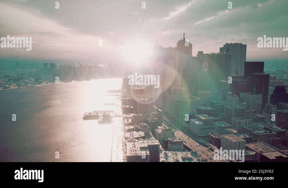 Aerial view of city skyscrapers Stock Video Footage - Alamy