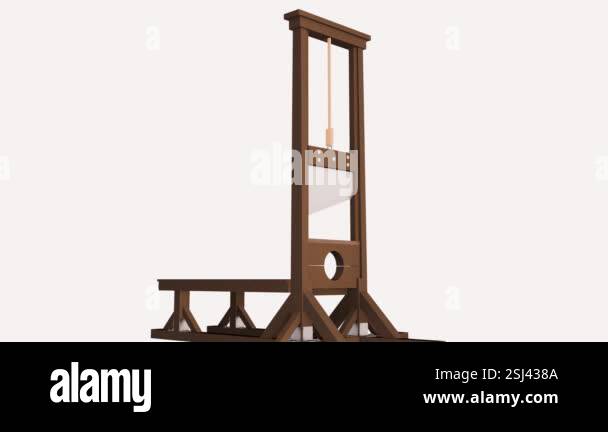 3d animation of guillotine. this device is designed for punishment by ...