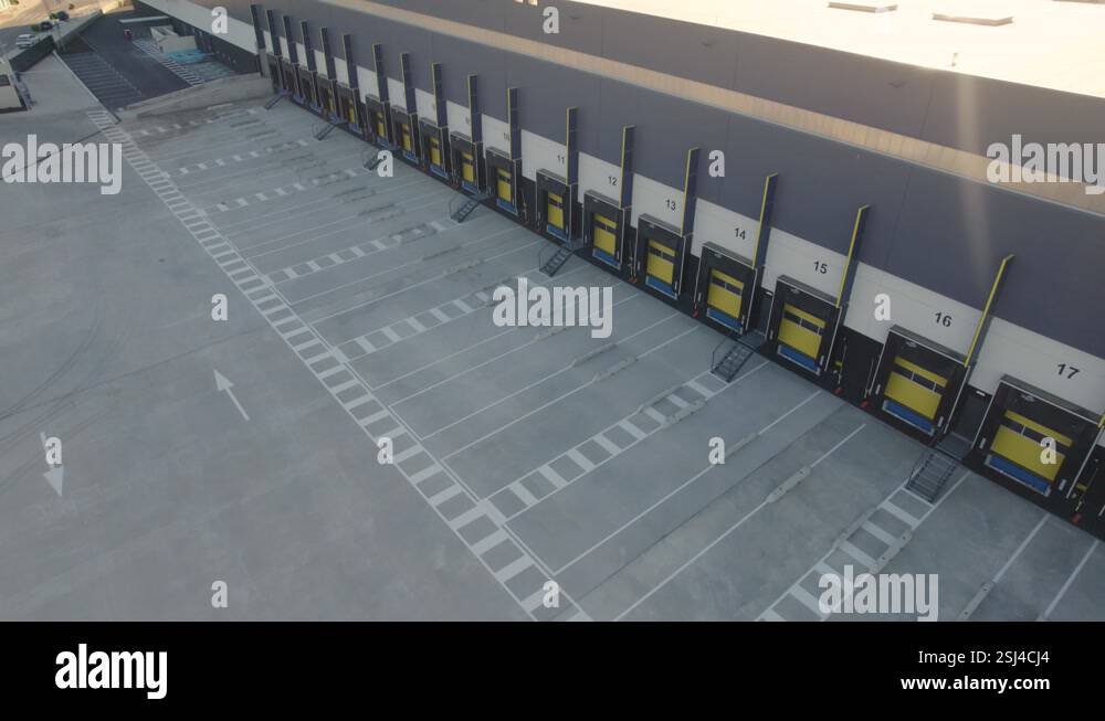 Concrete loading dock at warehouse building exterior Stock Videos ...