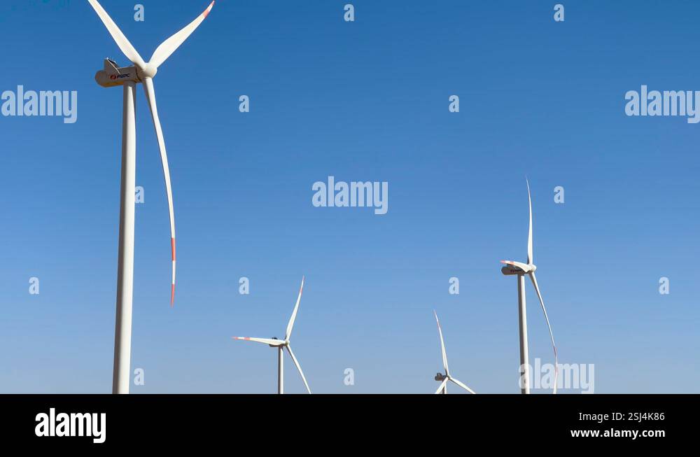 Alternative Energy. Wind farm in UAE produsing green energy Stock Video ...