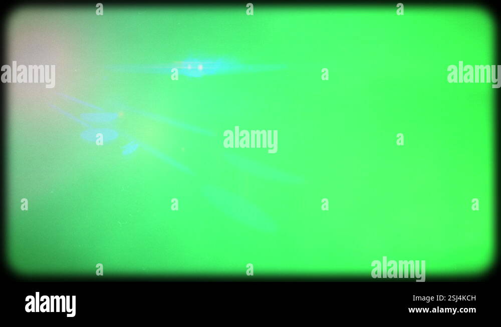 Effect of an old TV with a kinescope on a green screen. Green screen ...