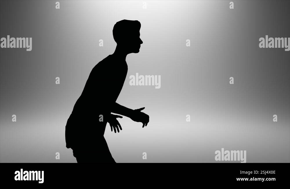 Man running medium shot profile silhouette Stock Video Footage - Alamy