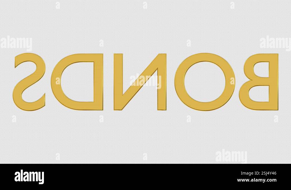 Animated rotating three dimensional golden word Bonds v2 Stock Video ...