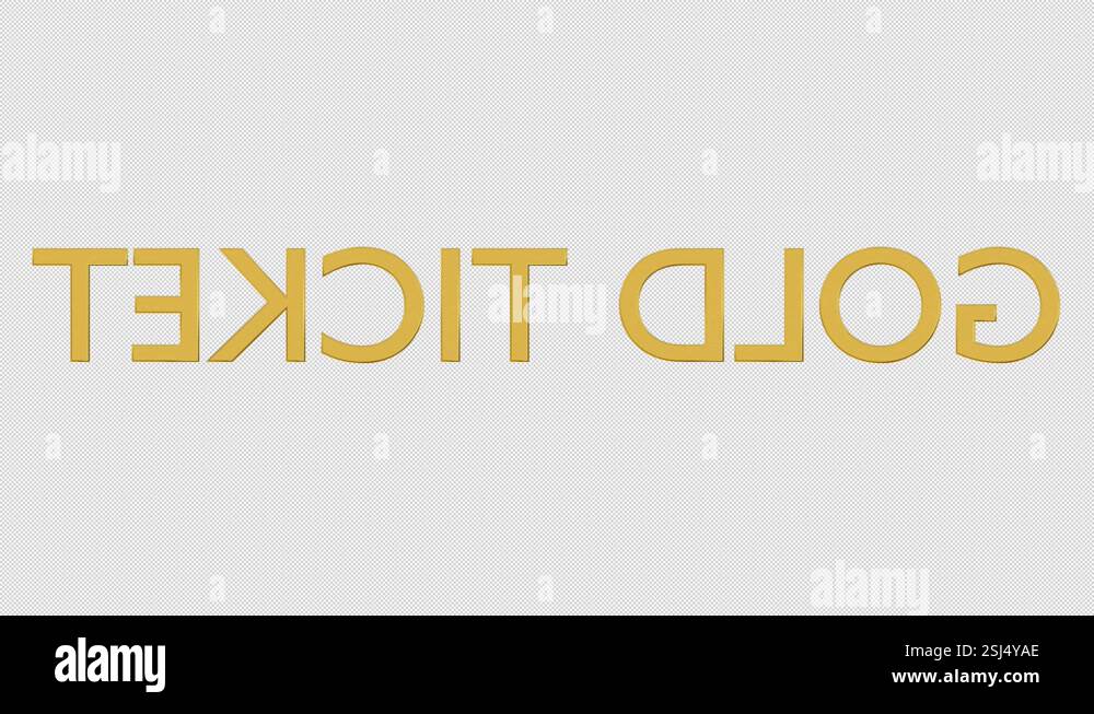 Animated rotating three dimensional golden word Gold ticket v2 Stock ...