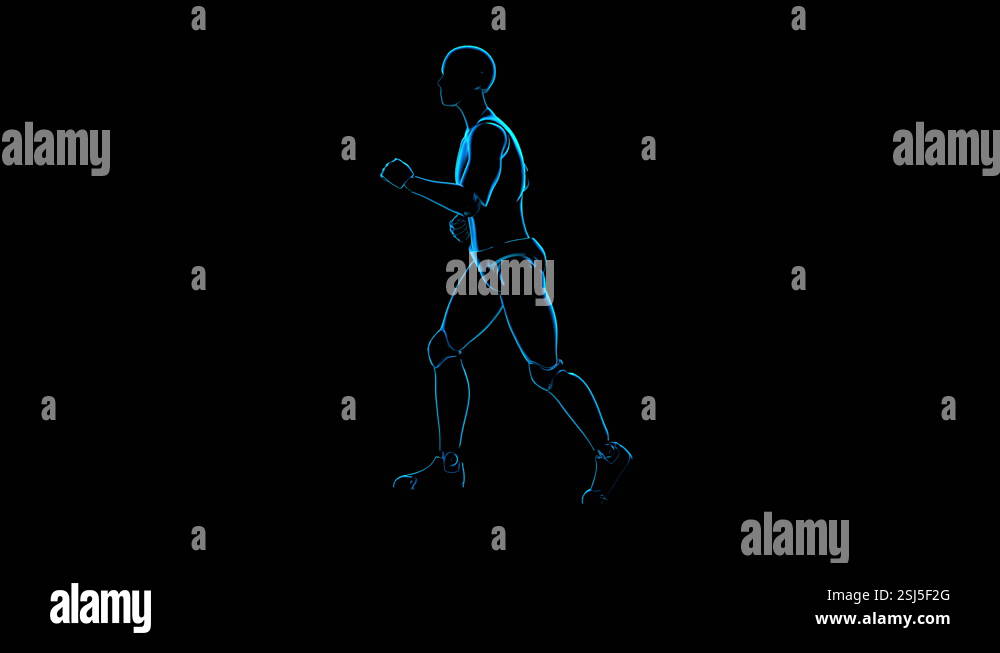 Holographic HUD Man Running on a loop with luma matt to replace the ...