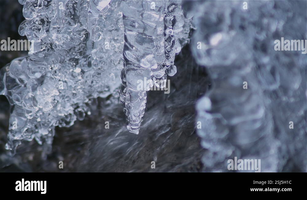 The Crystalline Water Forms Ice Formations That Shine Transparently In ...