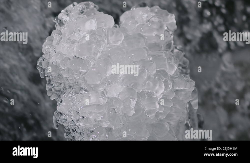 The Crystalline Water Forms Ice Formations That Shine Transparently In ...