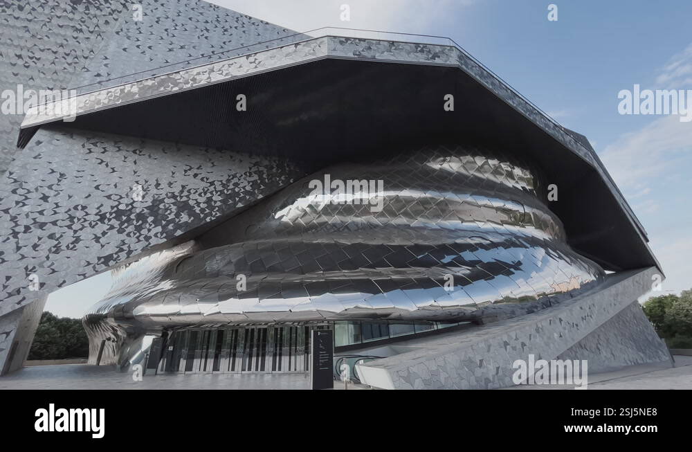 The Spectacular Architecture For The Paris Philharmonic Stock Video ...