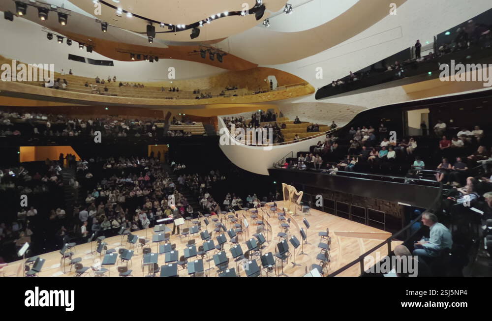 Paris Philharmonic is a complex of concert halls,interior view Stock ...