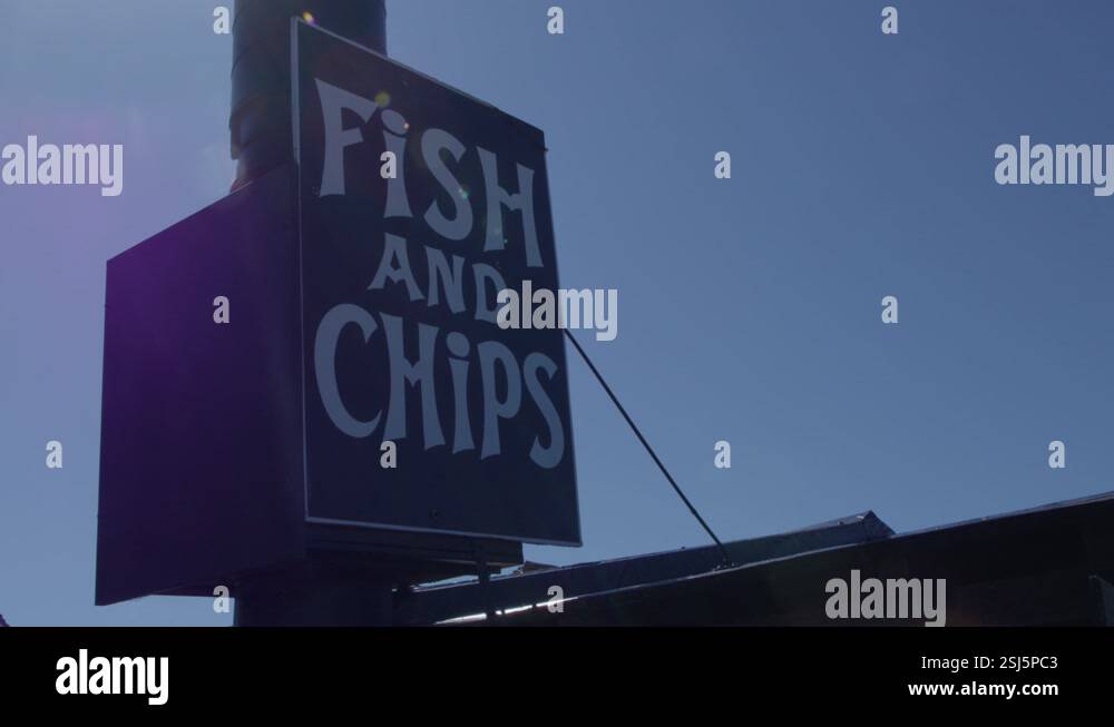 English Traditional Fish and Chip Sign Stock Video Footage - Alamy