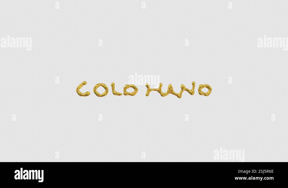 Animated melted golden word Gold hand reverting to solid text Stock ...
