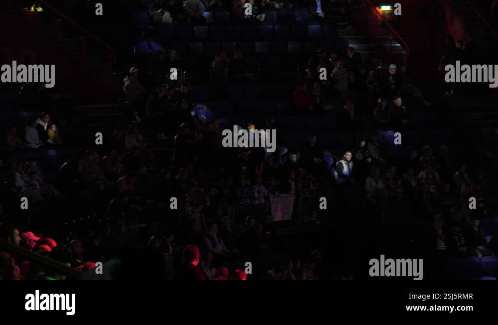 Viewers waiting for beginning of hockey match on arena Stock Video ...