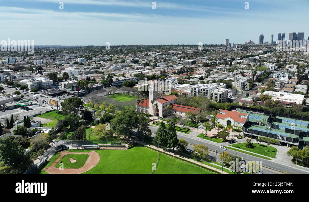 Beverly Hills and Century City Aerial Shot Back Up Reveal California ...