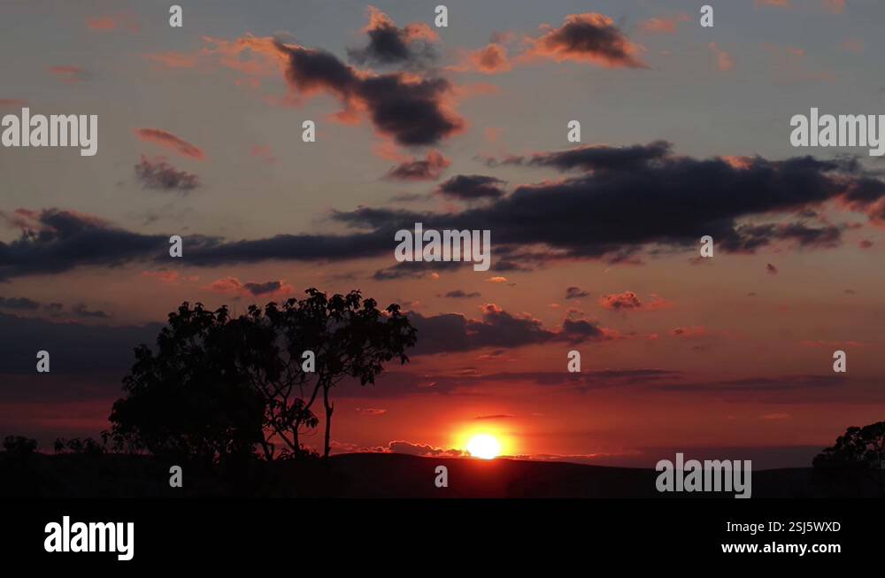 Static view of incredible sunset in the Gran Sabana of Venezuela Stock ...