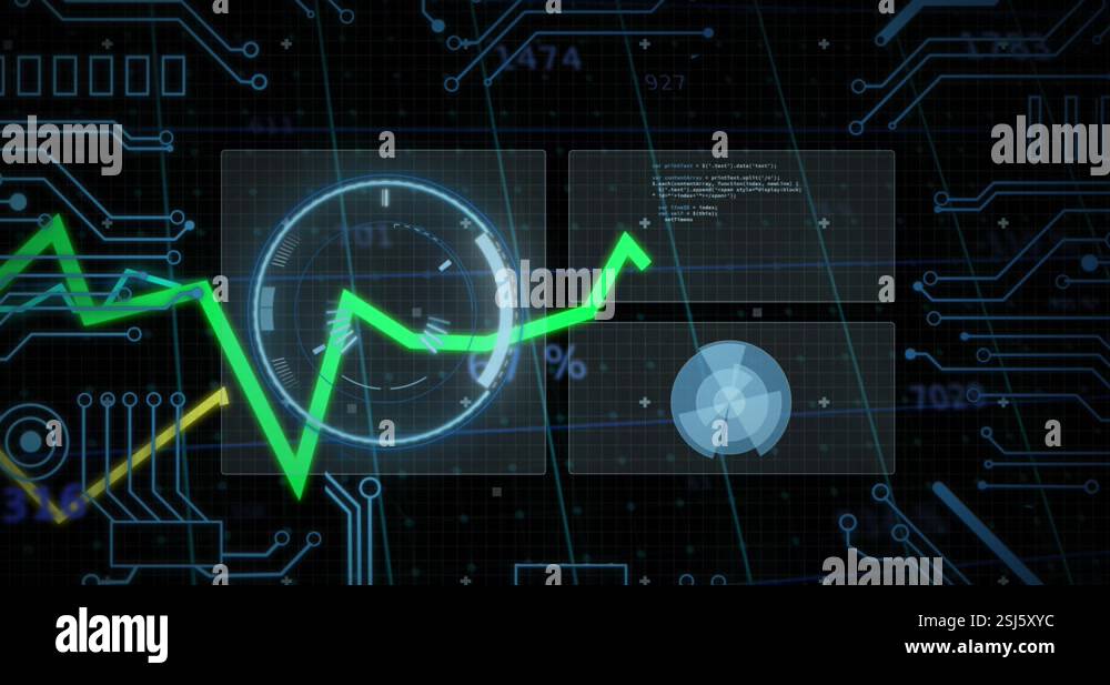 Animation of interface with round scanner, data processing and ...