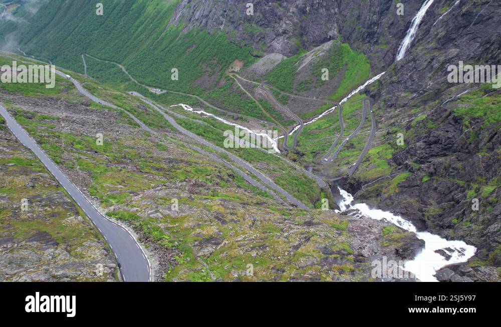 Mountain extreme troll road in Norway Stock Video Footage - Alamy