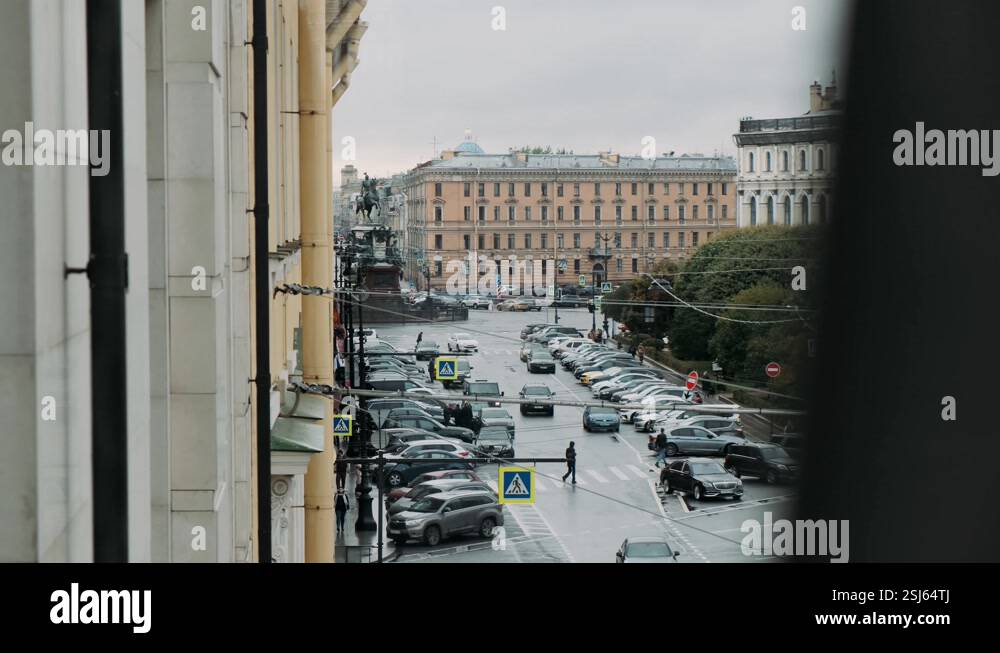 car traffic view from the window Stock Video Footage - Alamy