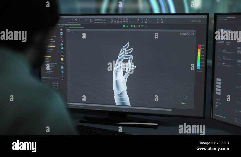 3D graphics system creating a futuristic project with high-tech ...