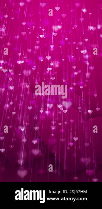 Pink animated background with moving hearts and glitter particles ...