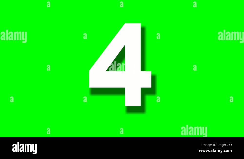Number four 4 cartoon animation green screen.4k cartoon video number ...