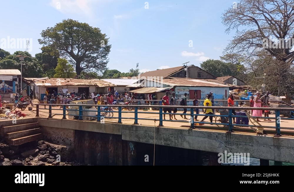 Port of Bubaque embarkation and disembarkation of passengers, Bijagos ...