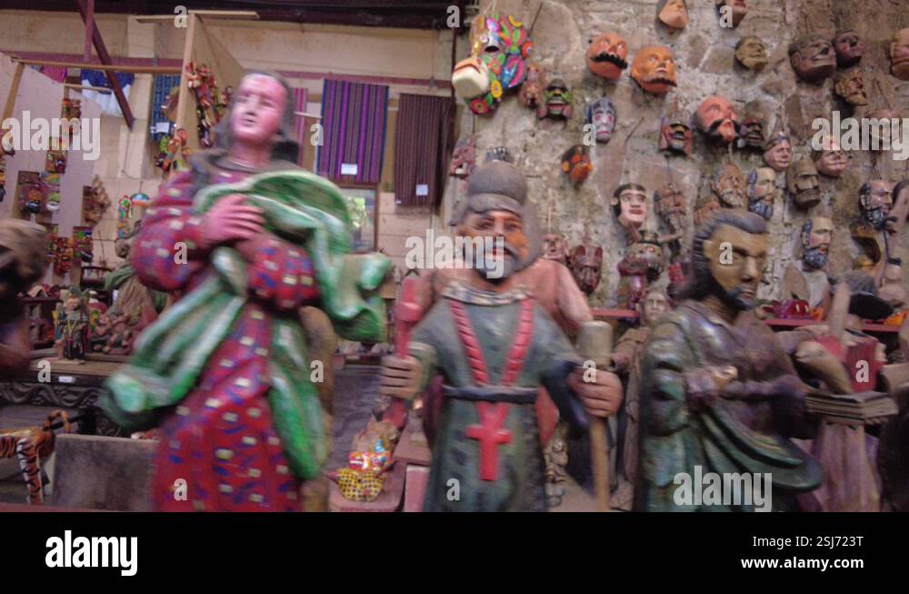 Statues Traditional Latin America Guatemala Culture Masks Stock Video ...