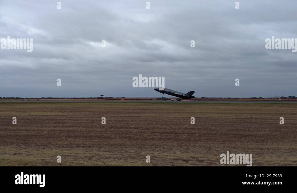 Lockheed Martin F-35 Lightning II taking Off In The Runway Of the Stock ...