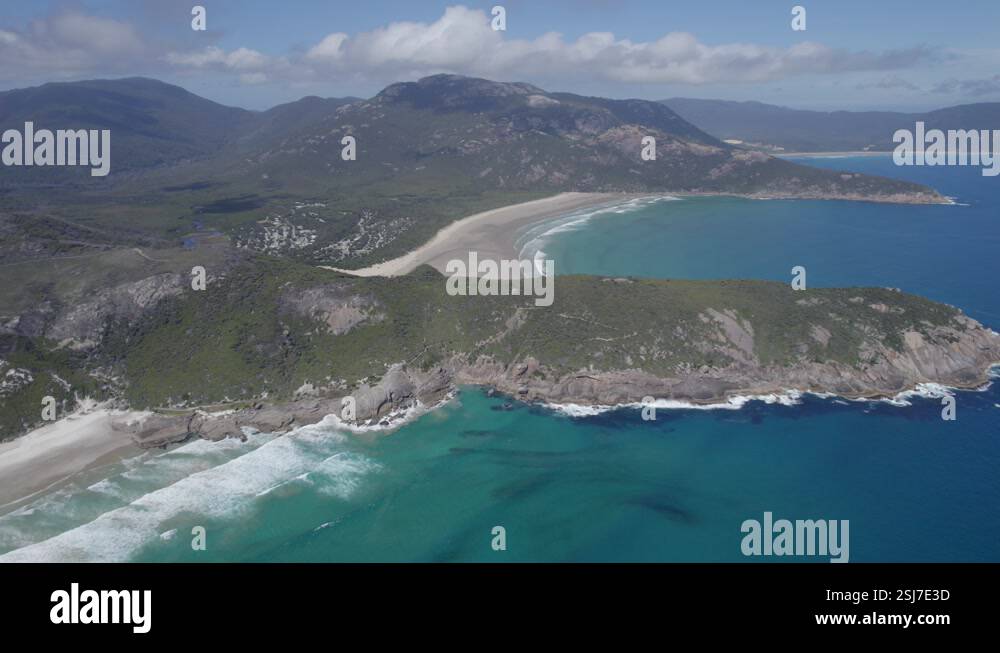 Panoramic Reveal Of Squeaky Beach From Pillar Point Lookout And Tidal ...