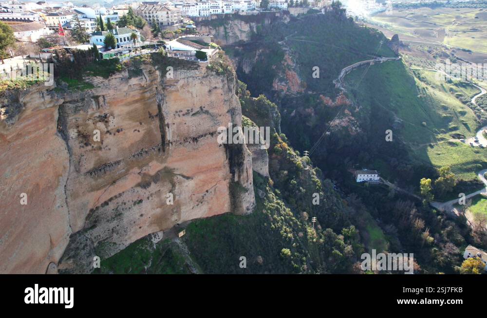 Luxury homes on beautiful white cliffs of ronda spain Stock Video ...