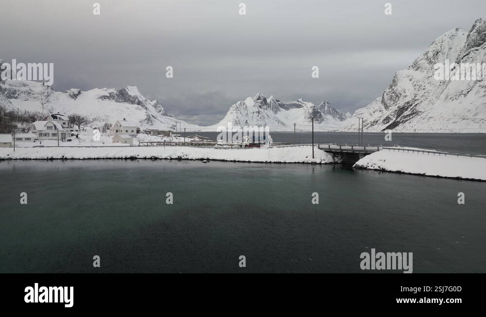 Typical Red Cabins In Fishing Village Of Reine In Lofoten Islands ...
