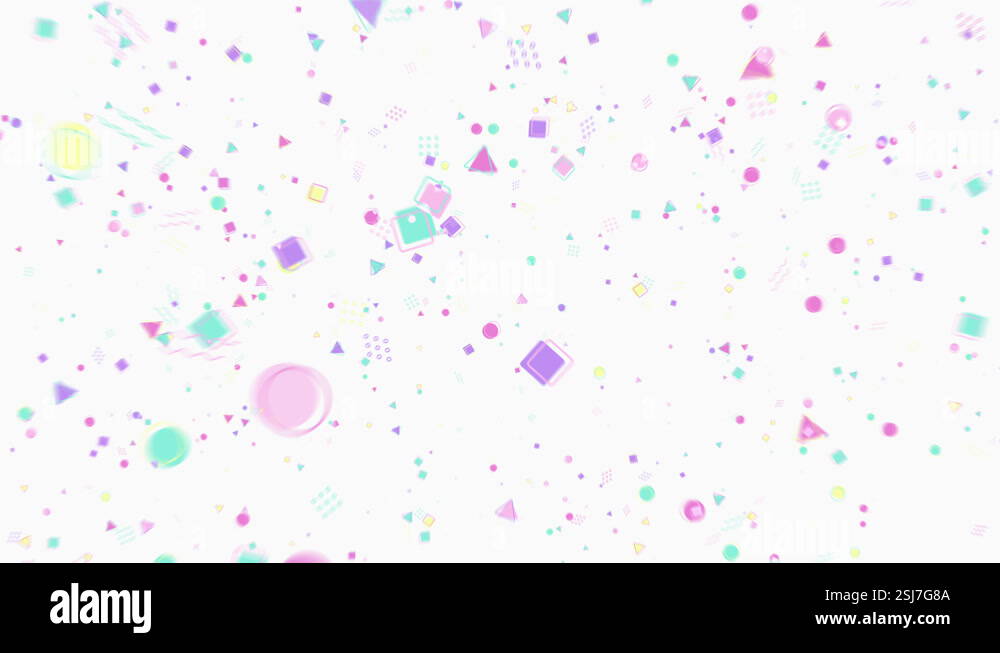 The Pop and flat shapes.Abstract background.Loop.Forward.White Stock ...