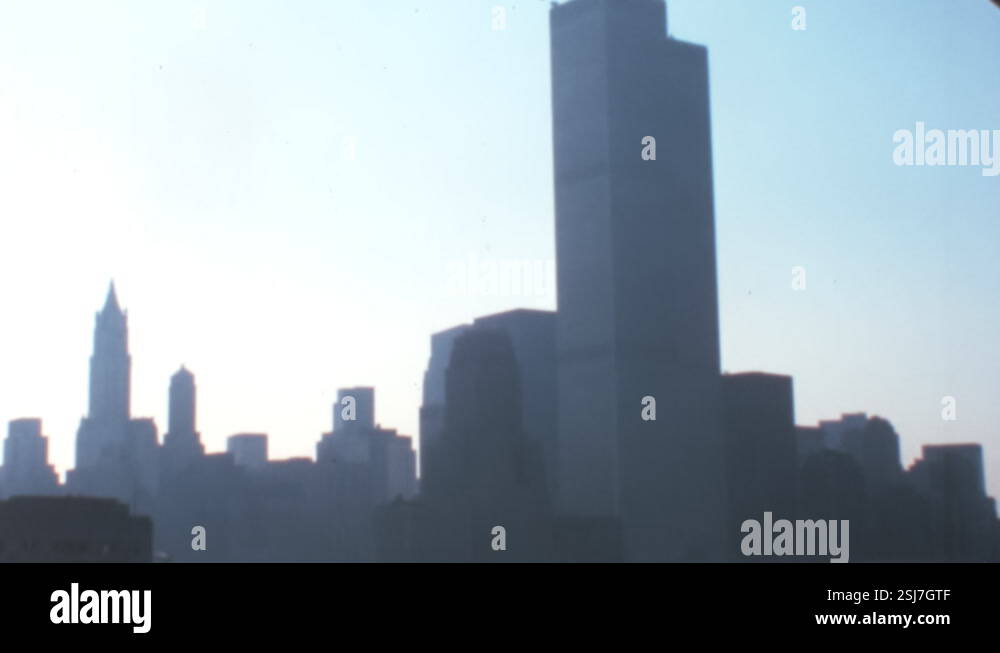 World Trade Center WTC Twin Towers in New York City. Dramatic View in ...