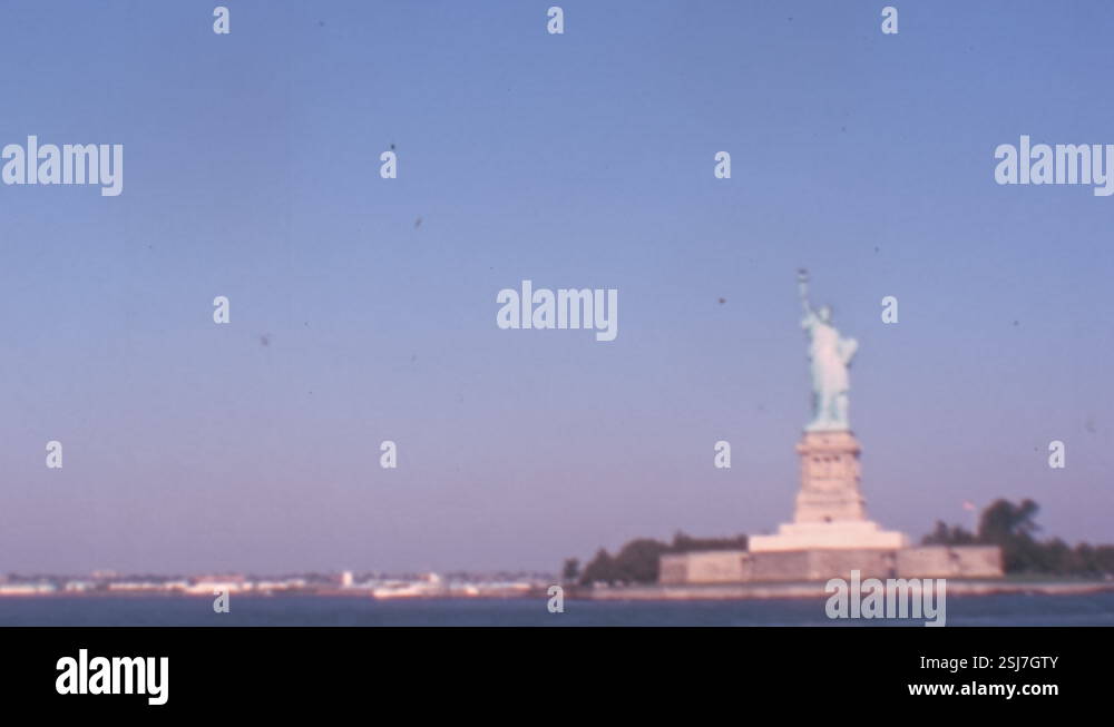 Statue of Liberty Isolated on its plinth on Liberty Island in New York ...