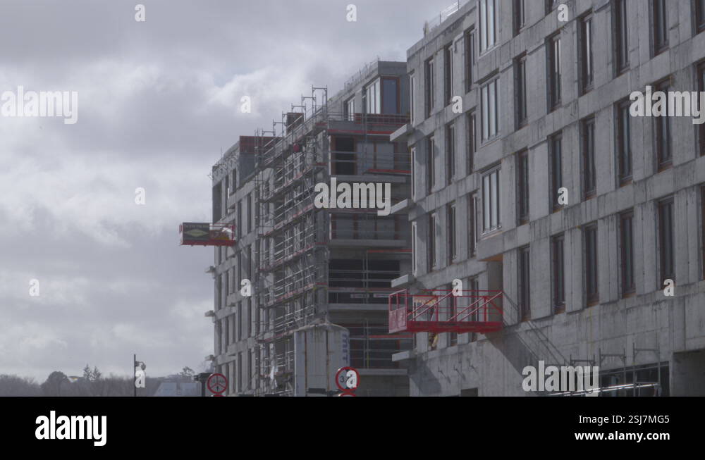 Scaffoldings And External Platforms On The Exterior Of A Building Under ...