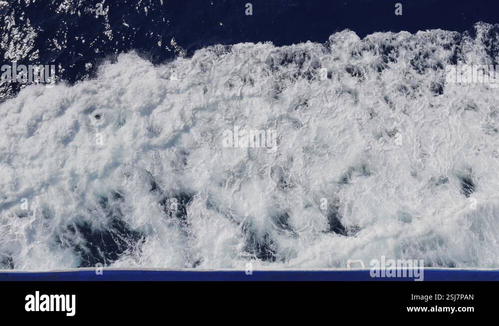 Sea waves from a moving vessel in slow motion Stock Video Footage - Alamy