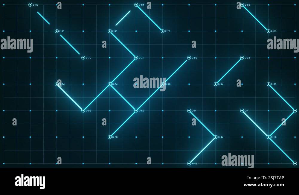 Hi-Tech Futuristic Background - lines and points Looping Animation ...