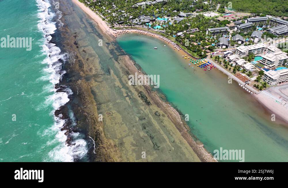 High Wall Beach At Port Of Chickens Beach In Pernambuco Brazil. Exotic ...